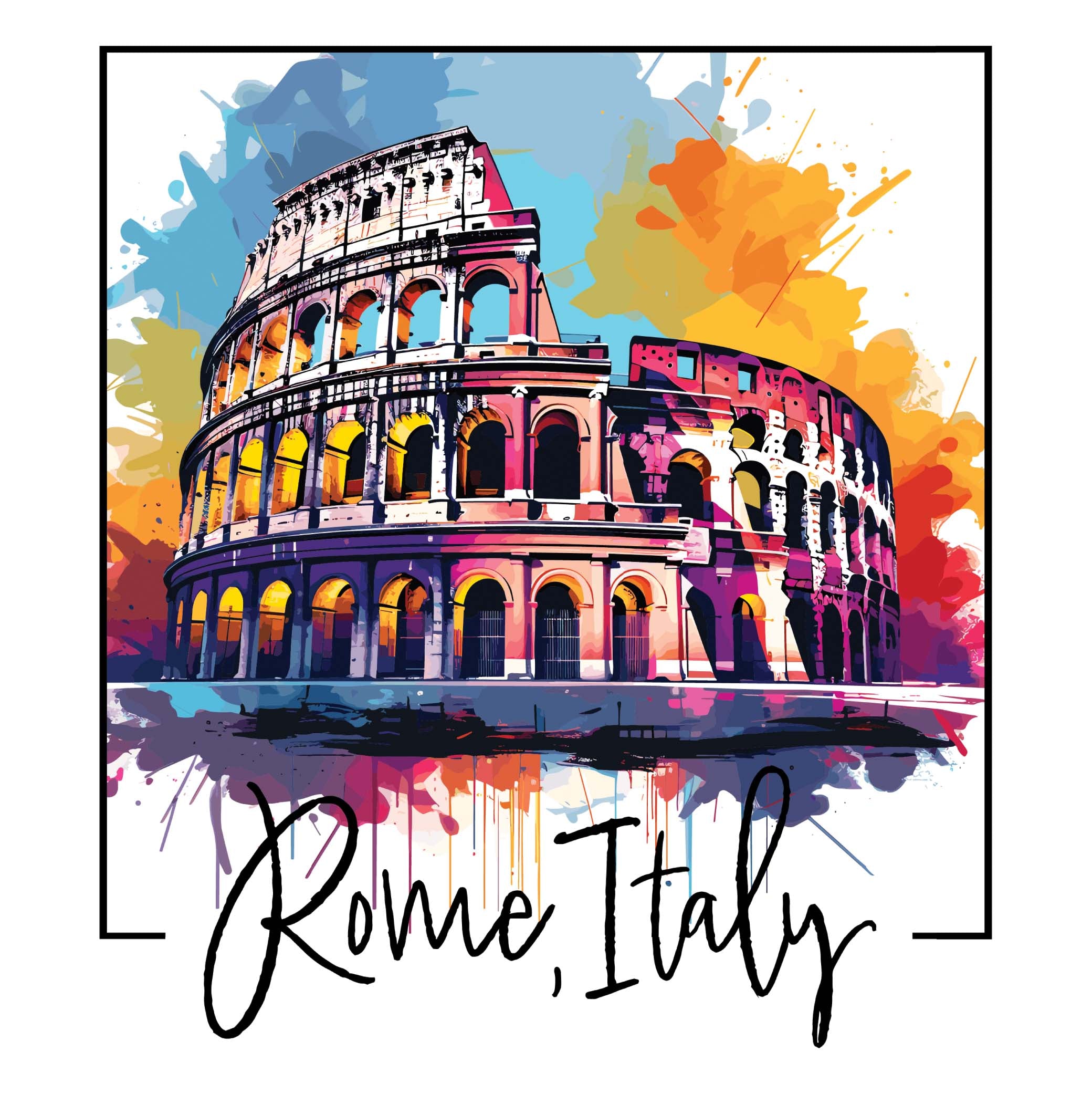 Rome Italy Design A Souvenir Vinyl Decal Sticker 6-Inch – R & R INC.