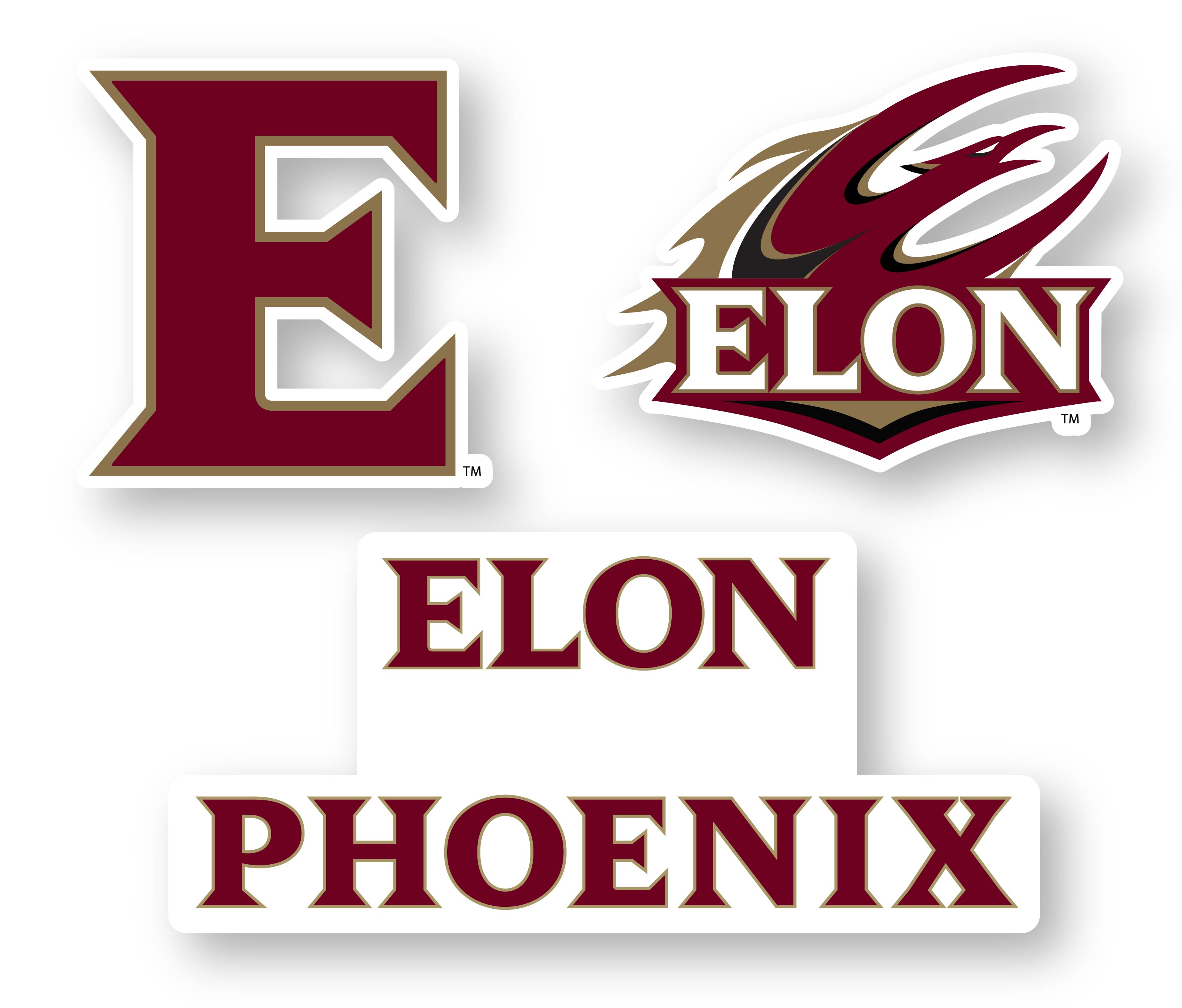 Elon University Vinyl Decal Sticker 3 Pack 4-Inch Each Officially Lice ...
