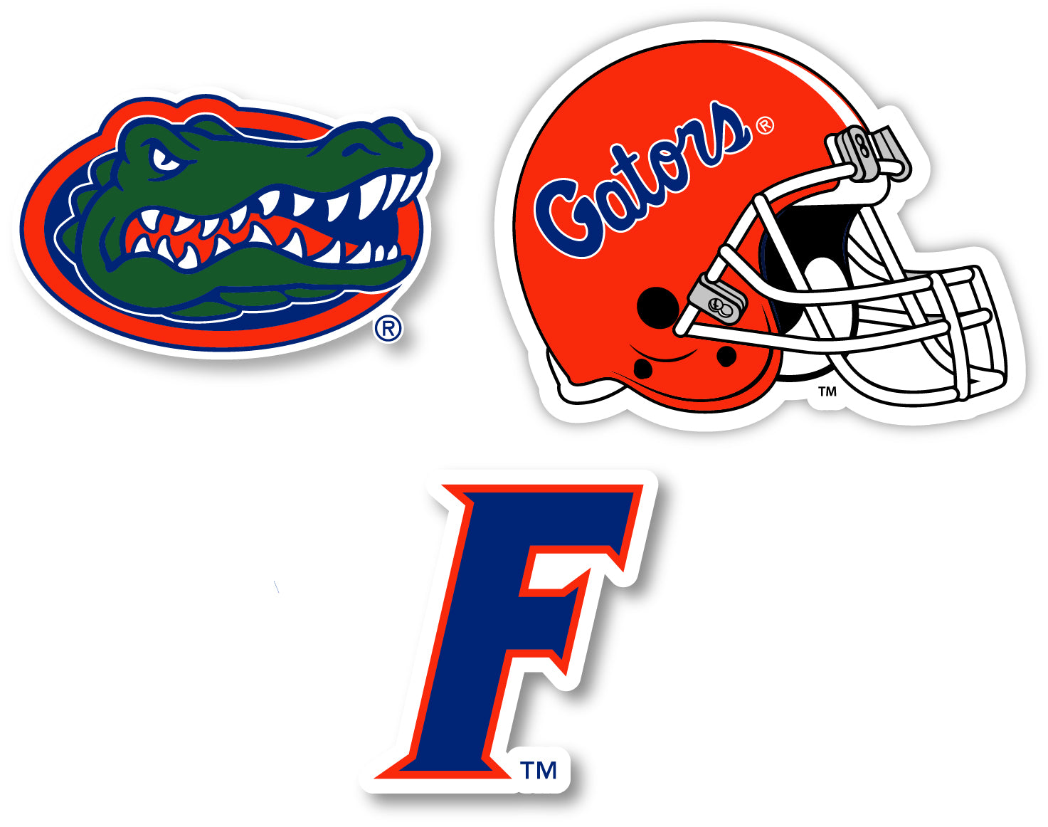 Florida Gators Vinyl Decal Sticker 3 Pack 4-Inch Each Officially Licen ...