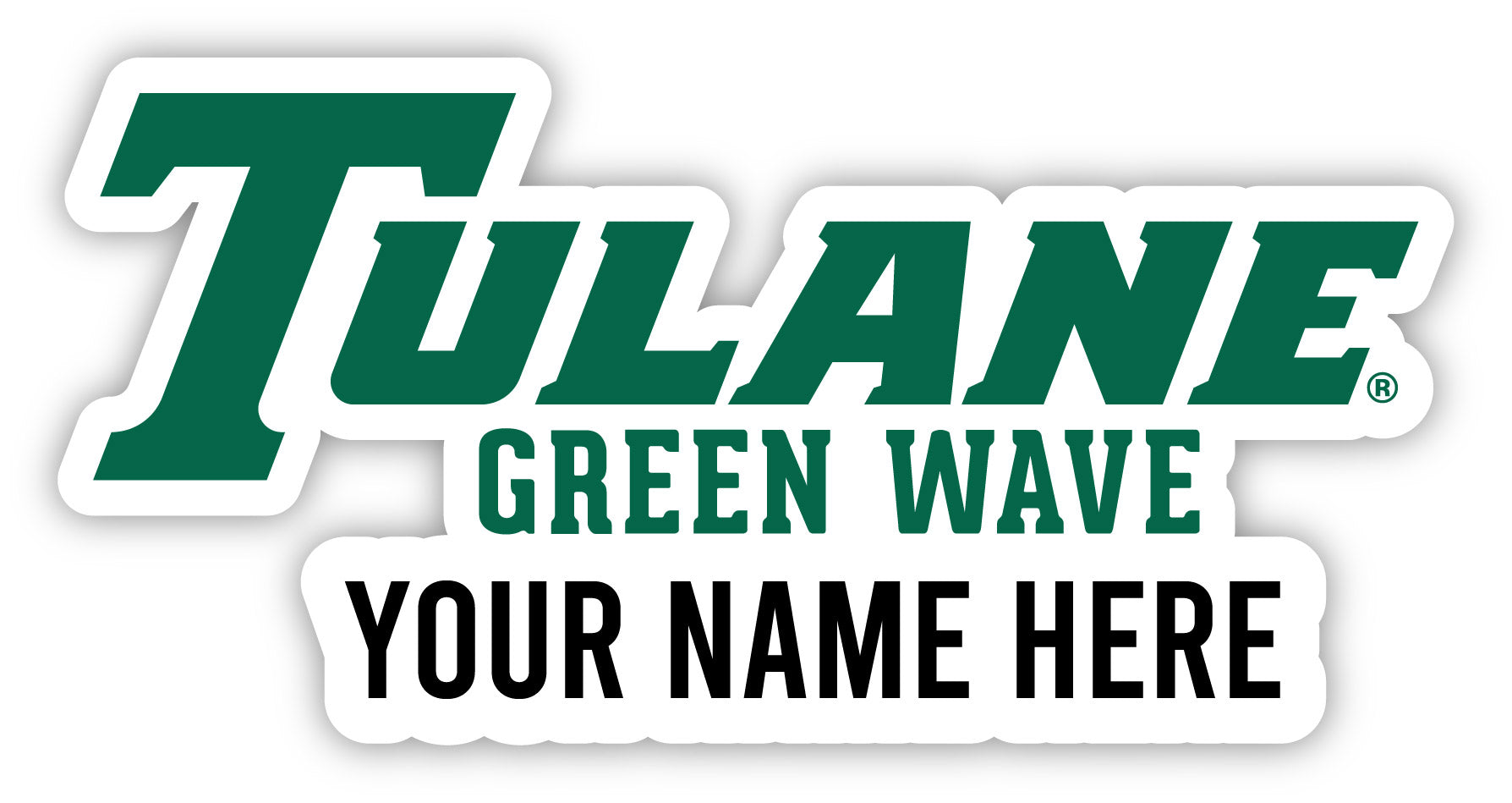 Tulane University Green Wave Customizable Round Vinyl Decal Sticker ...