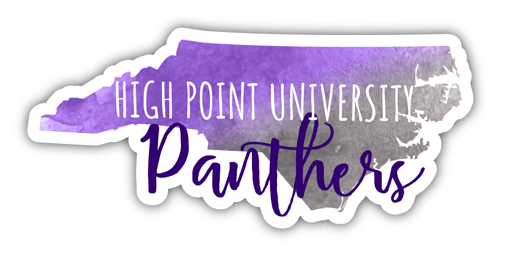 High Point University Watercolor State Die Cut Decal 4-Inch Officially ...