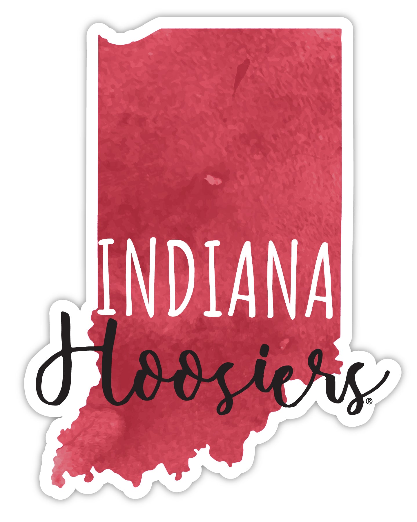 Indiana Hoosiers Watercolor State Die Cut Decal 4-Inch Officially Lice ...