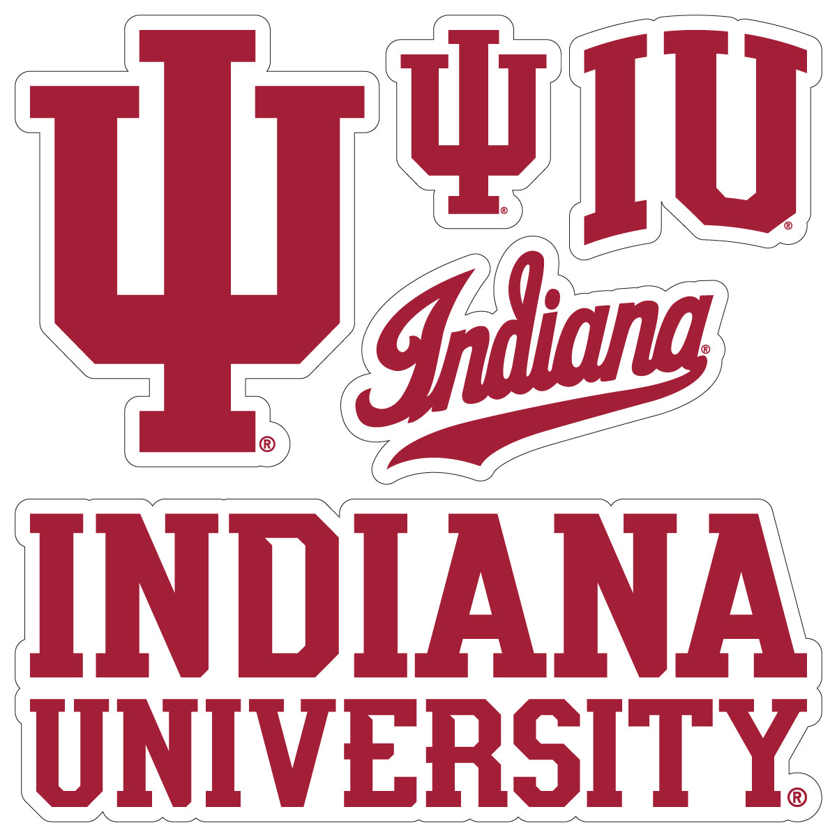 Indiana Hoosiers Officially Licensed College Sticker Multipack - Schoo ...