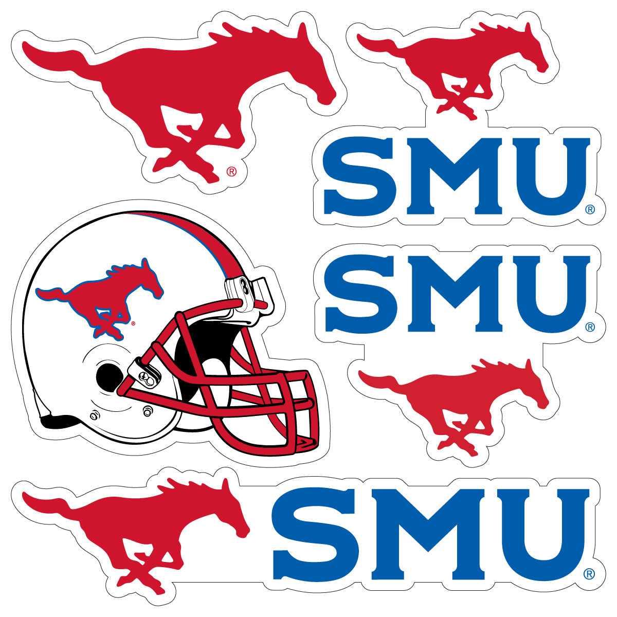 Southern Methodist University Officially Licensed College Sticker Mult ...