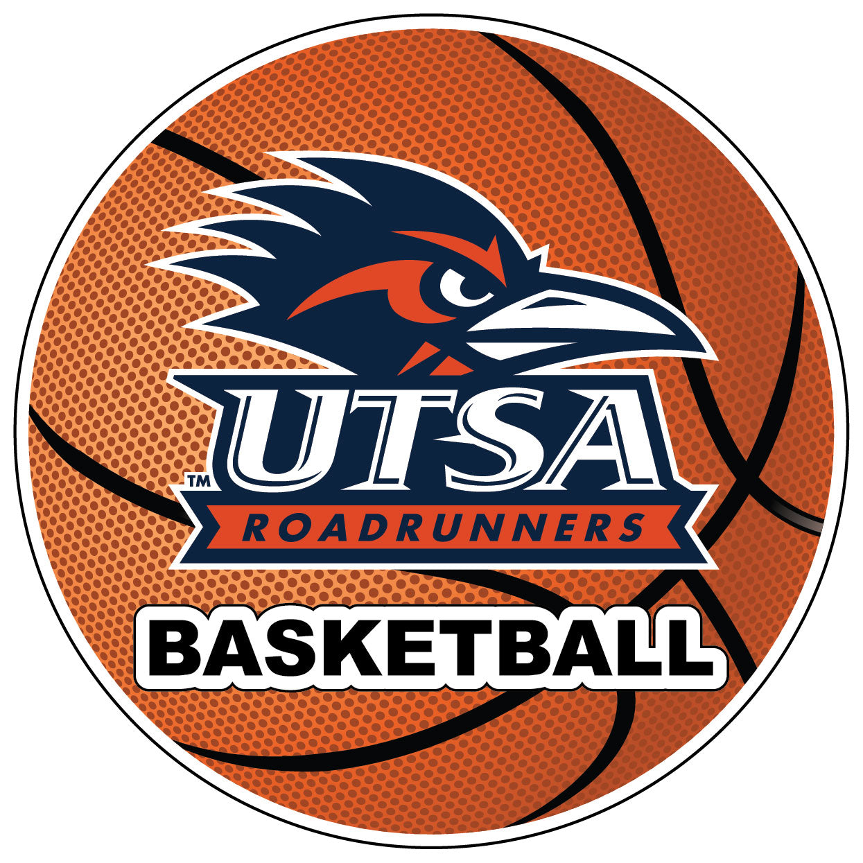 UTSA Road Runners 4-Inch Basketball Vinyl Decal Officially Licensed Co ...