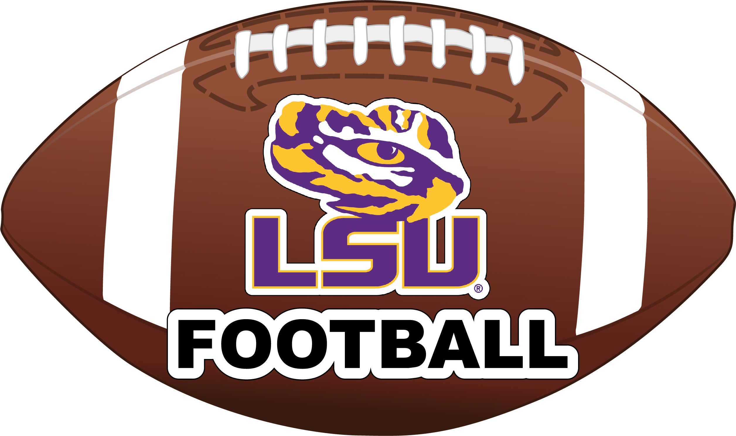 LSU Tigers 4-Inch Football Vinyl Decal Officially Licensed Collegiate ...