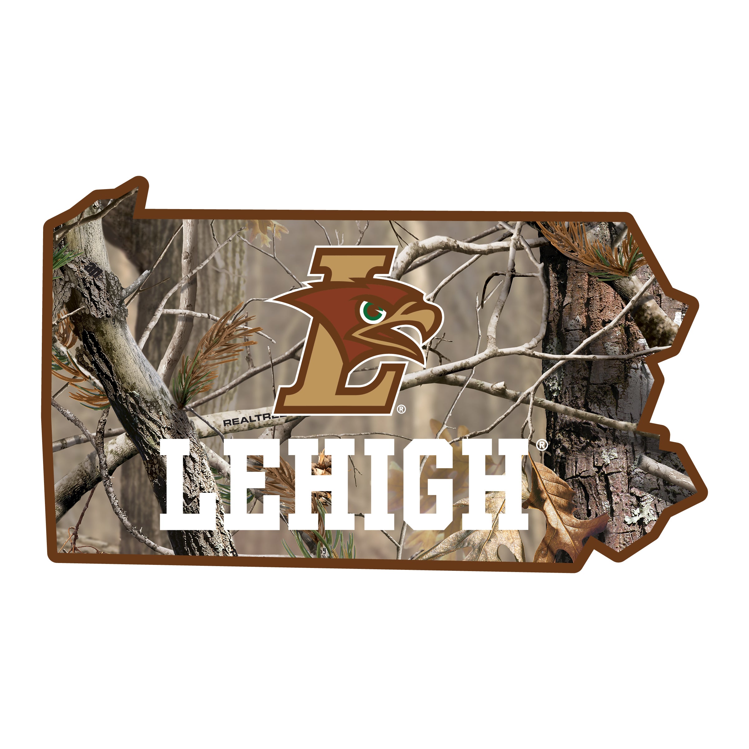 Lehigh University Mountain Hawks Realtree Camouflage Vinyl Sticker ...