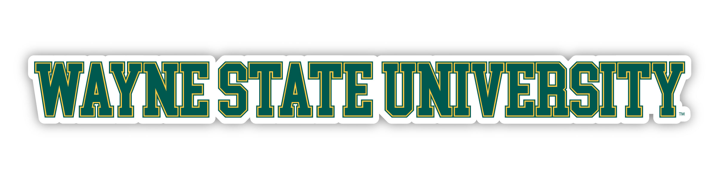 Wayne State Officially Licensed College Text Vinyl Decal – White, Clea ...