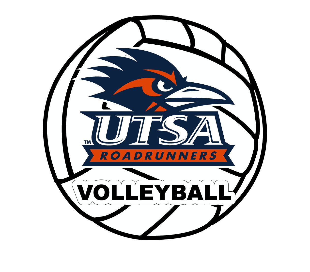 UTSA Road Runners 4-Inch Volleyball Vinyl Decal Officially Licensed Co ...
