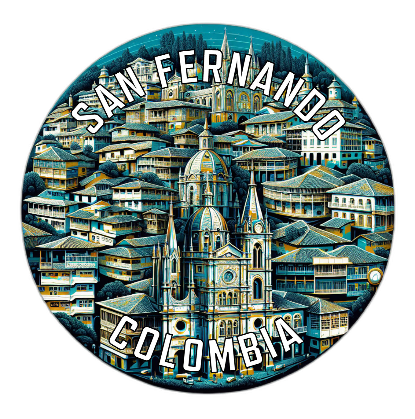 San Fernando Colombia Souvenir Vinyl Decal Sticker 2-Inch – R & R INC.