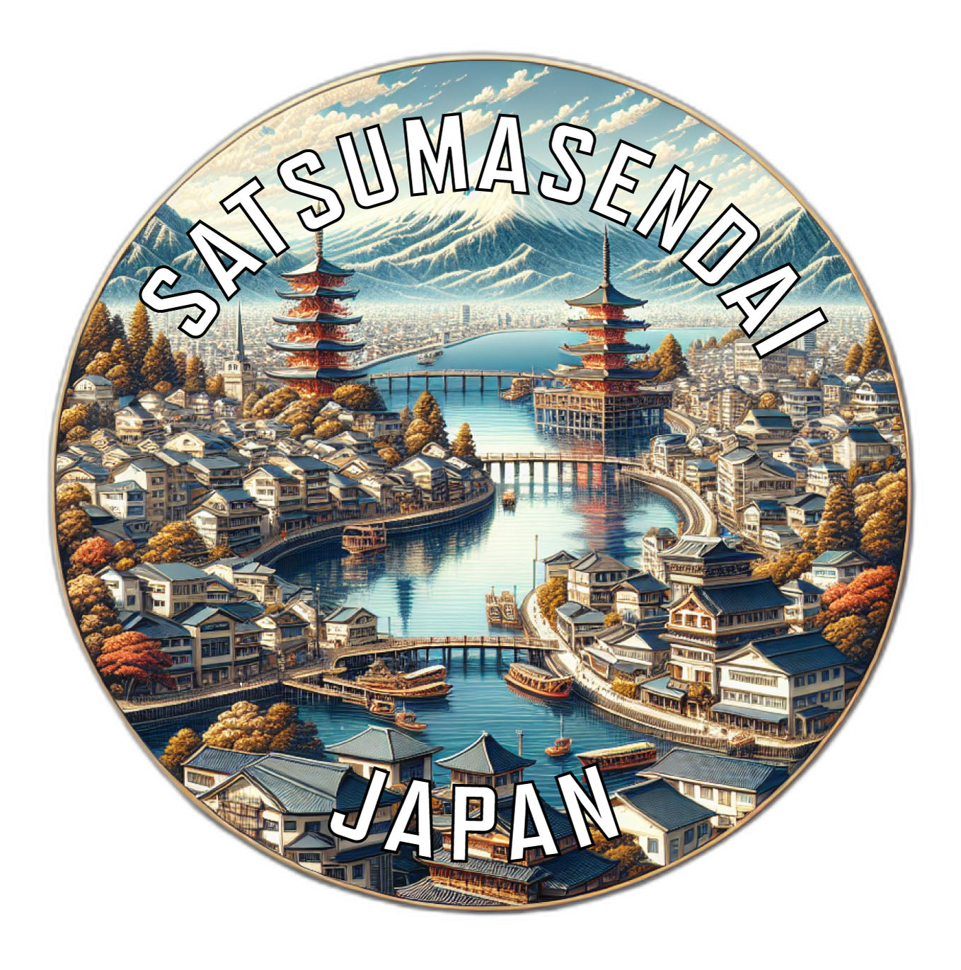 Satsumasendai Japan Souvenir Vinyl Decal Sticker 2-Inch – R & R INC.
