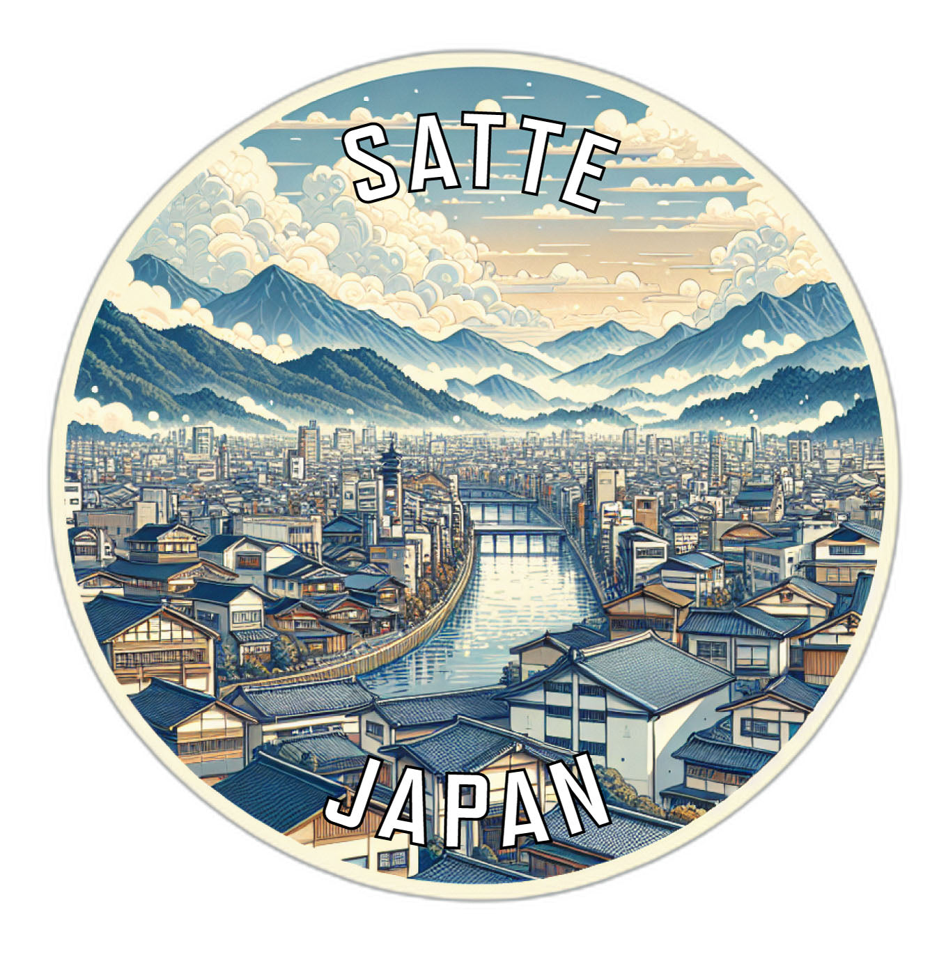 Satte Japan Souvenir Vinyl Decal Sticker 2-Inch – R & R INC.