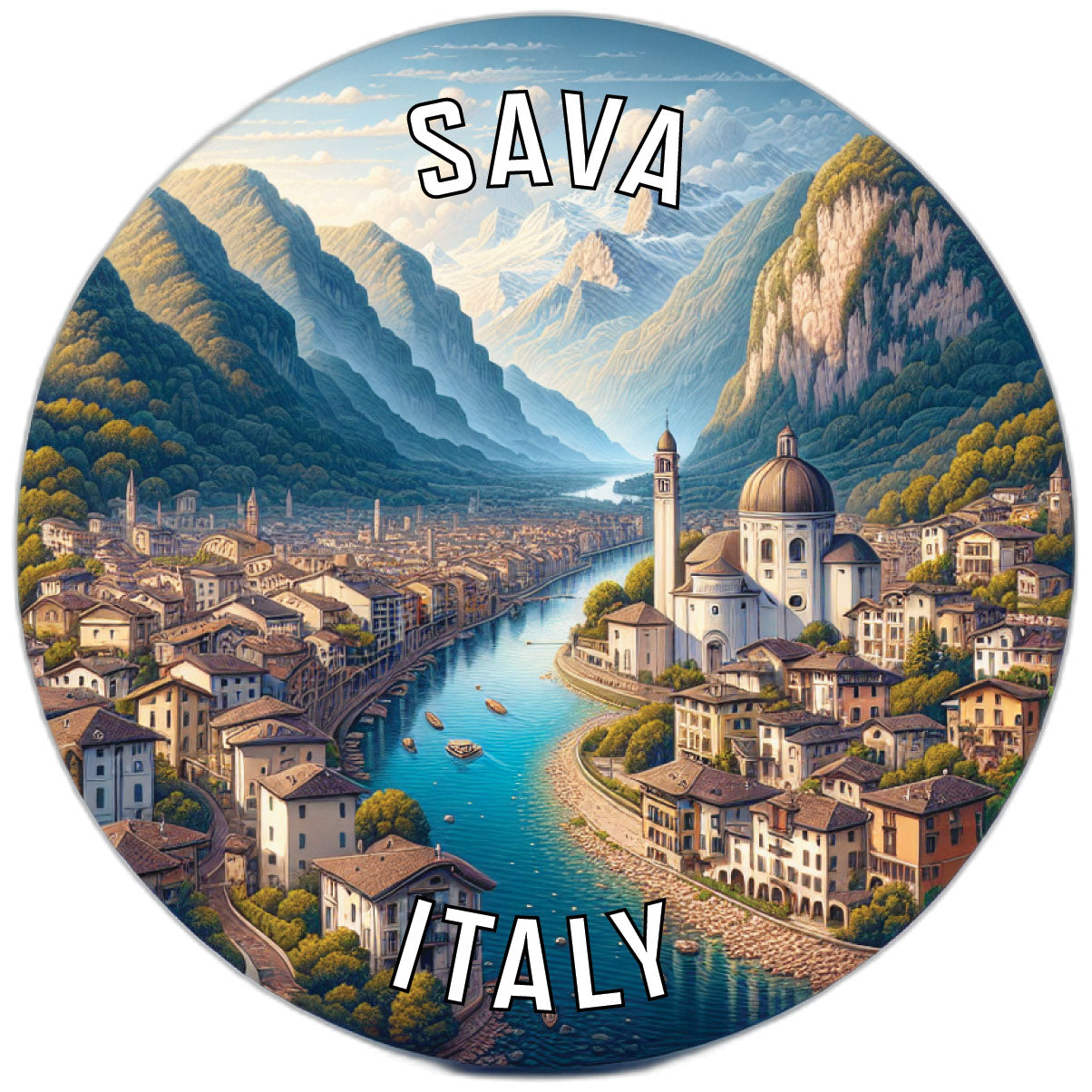 Sava Italy Souvenir Vinyl Decal Sticker 6-Inch – R & R INC.
