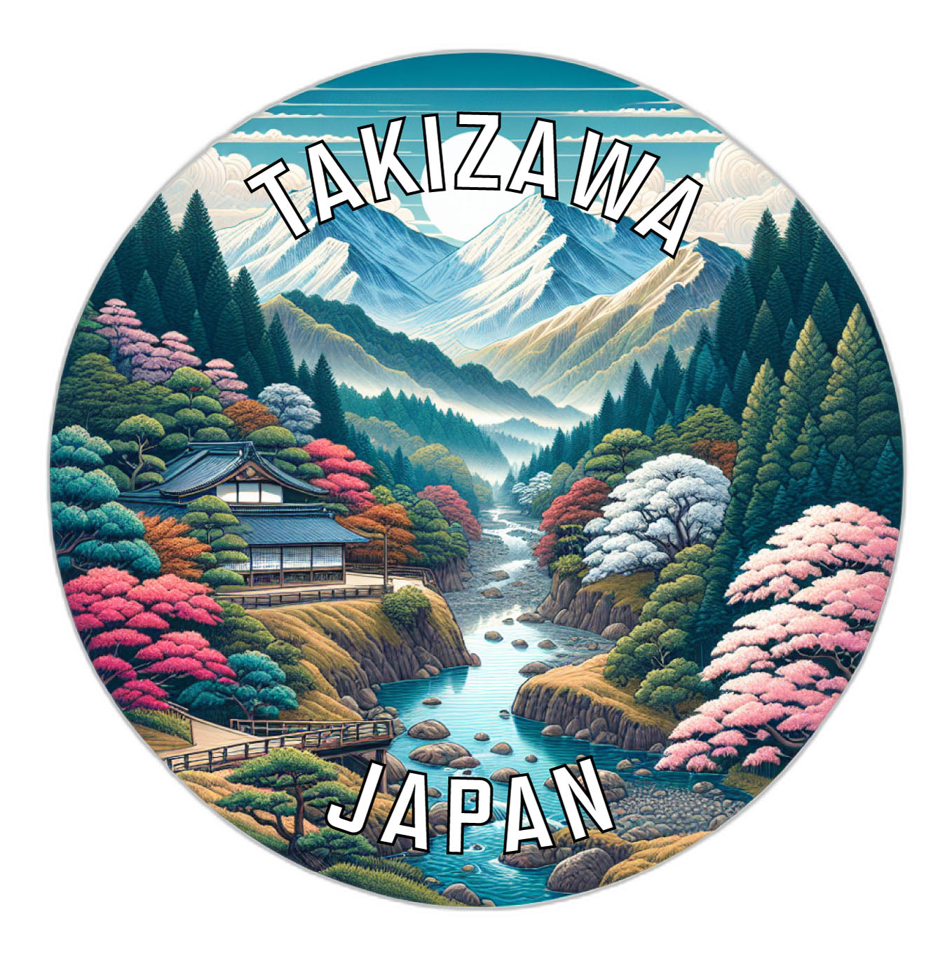 Takizawa Japan Souvenir Vinyl Decal Sticker 2-Inch – R & R INC.