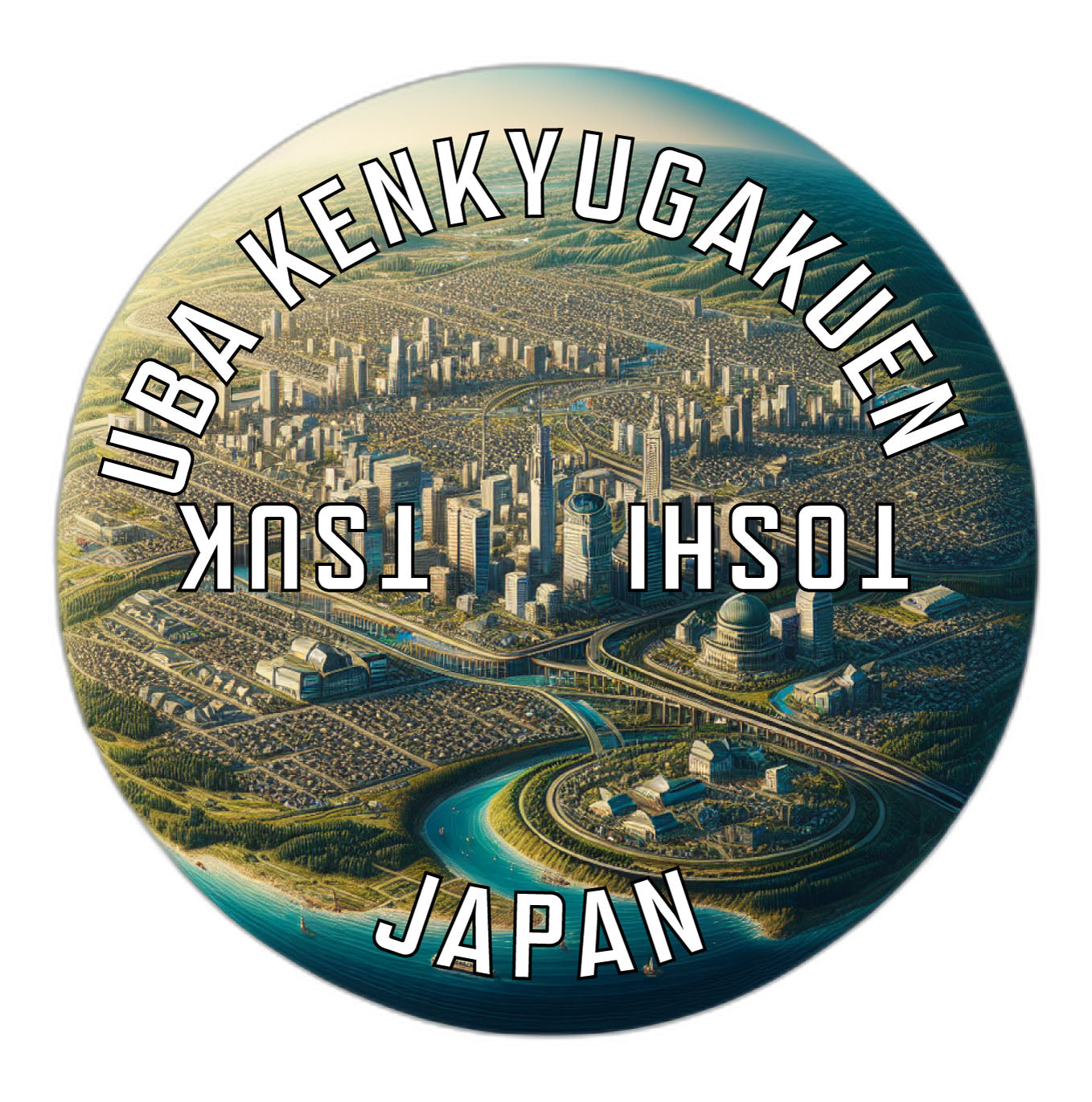 Tsukuba kenkyugakuen toshi Japan Souvenir Vinyl Decal Sticker 6-Inch ...