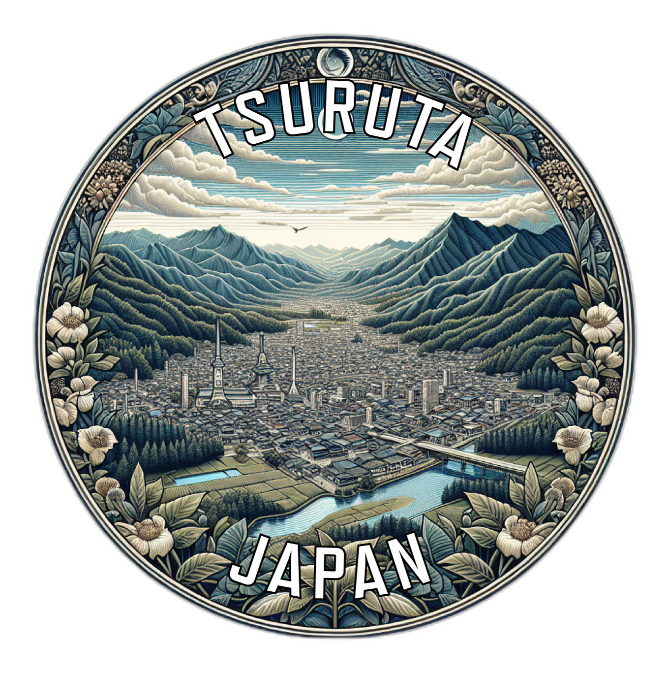 Tsuruta Japan Souvenir Vinyl Decal Sticker 6-Inch – R & R INC.