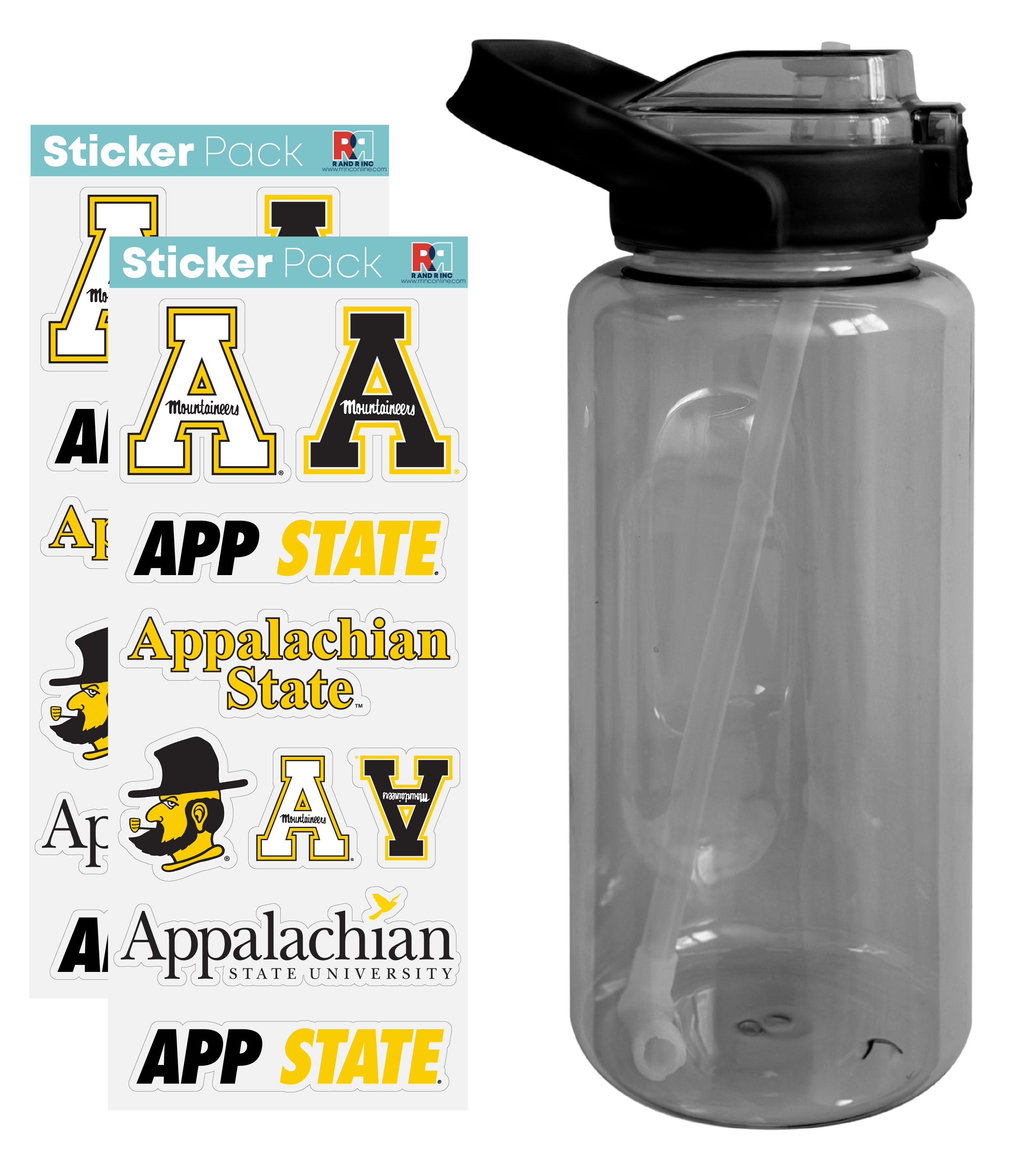 64 oz Large Water Bottle with Appalachian State Waterproof Stickers, S ...