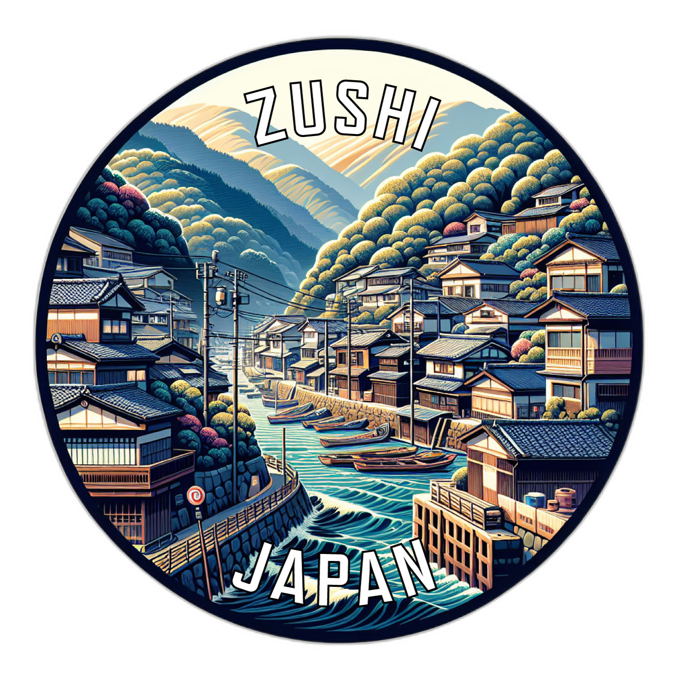 Zushi Japan Souvenir Vinyl Decal Sticker 2-Inch – R & R INC.