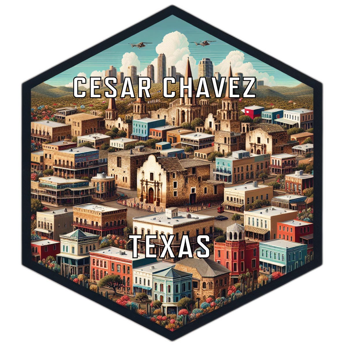 Cesar Chavez Texas Travel Destination Souvenir Vinyl Decal Sticker 2 ...