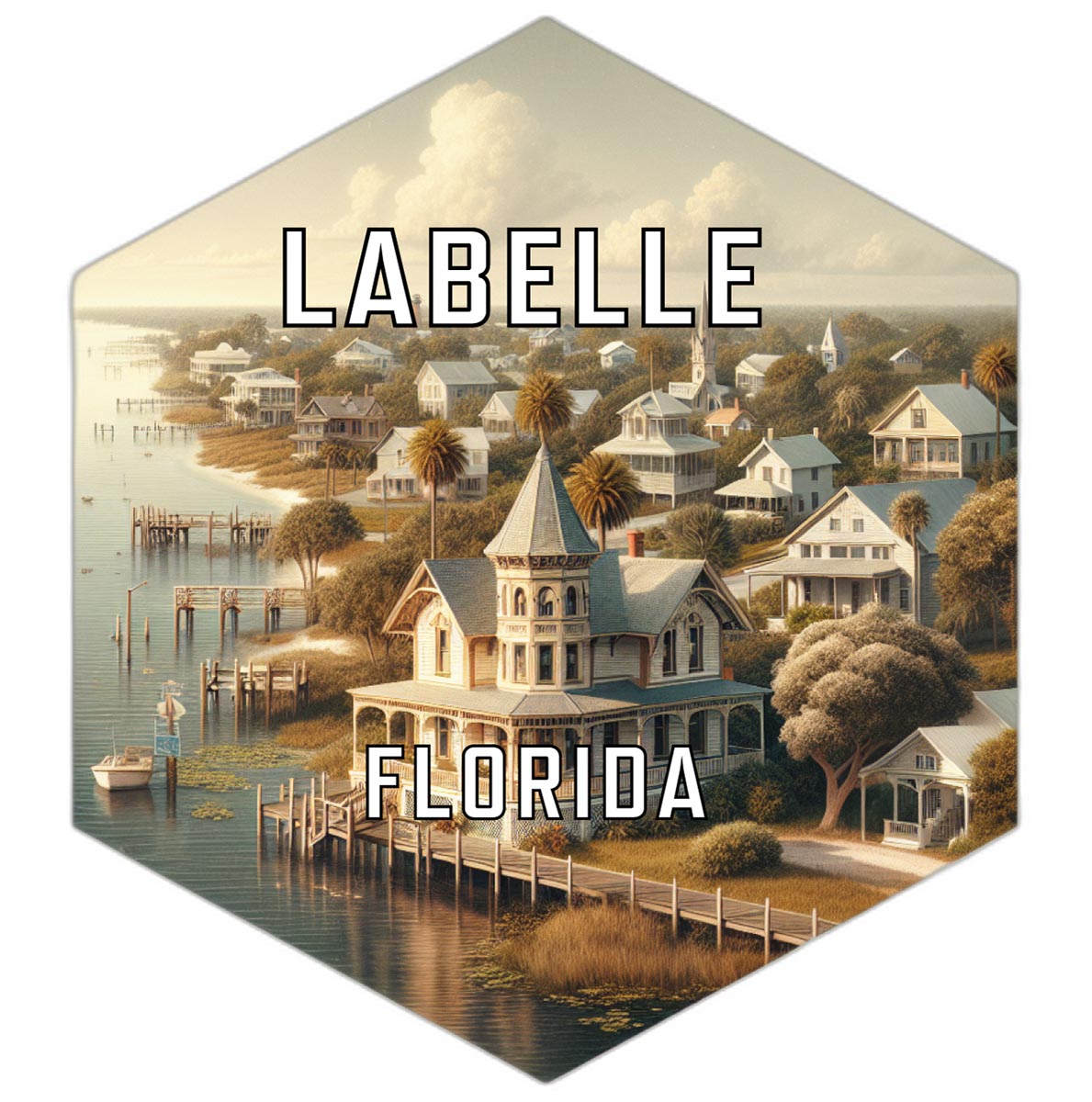 Labelle Florida Souvenir Travel Destination Die Cut Hexagon Fridge ...