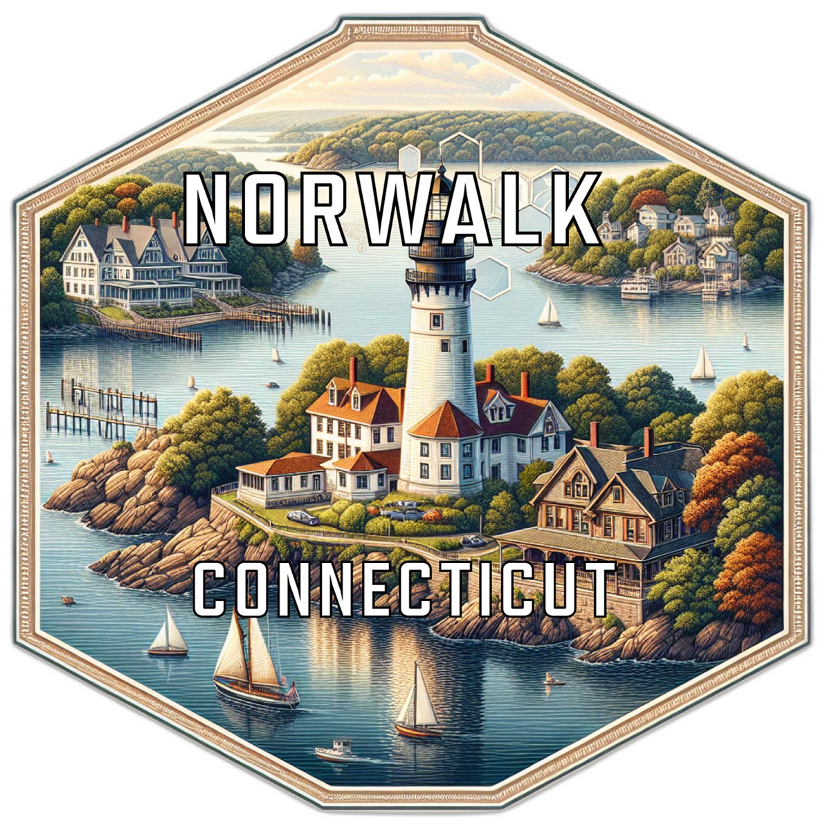 Norwalk Connecticut Travel Destination Souvenir Vinyl Decal Sticker 2 ...