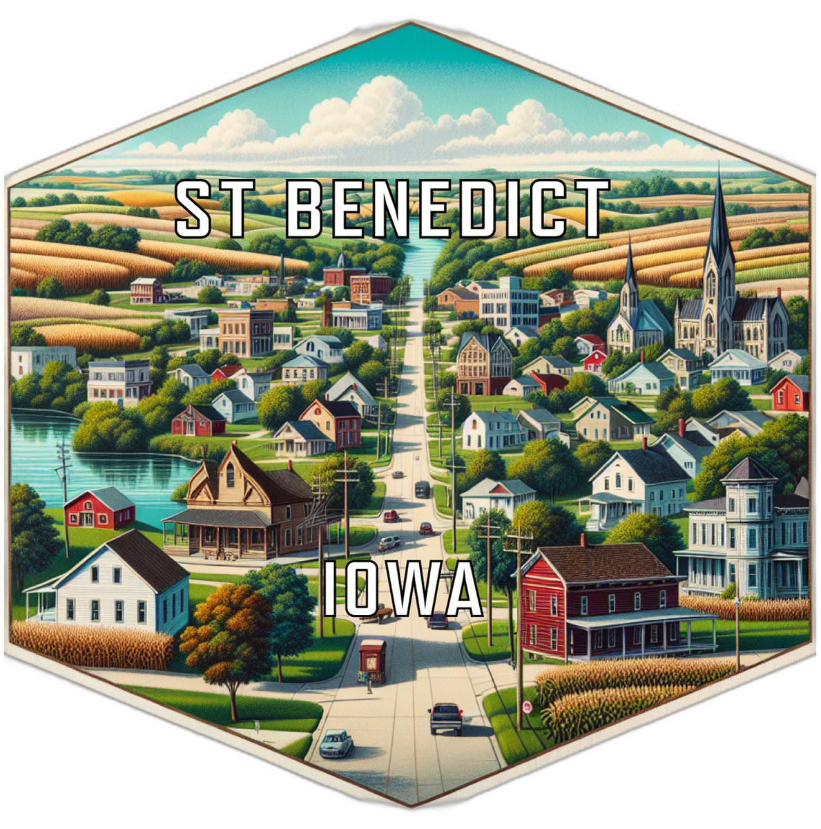 St Benedict Iowa Travel Destination Souvenir Vinyl Decal Sticker 6-Inch ...