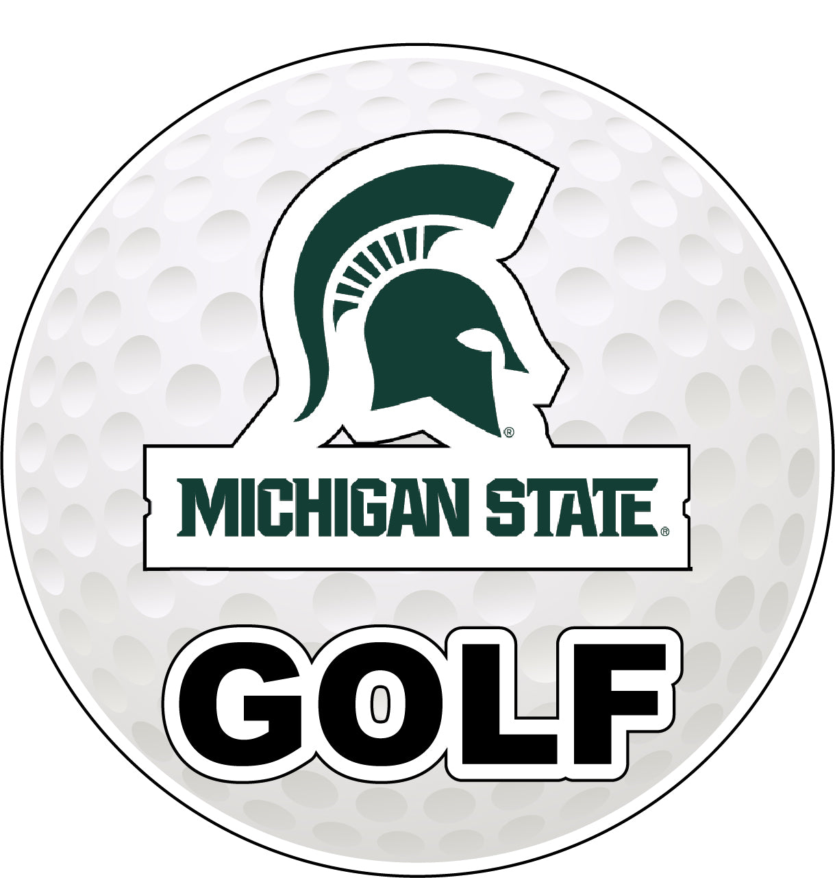 Michigan State Spartans 4-Inch Round Golf NCAA Fairway Fervor Vinyl De ...