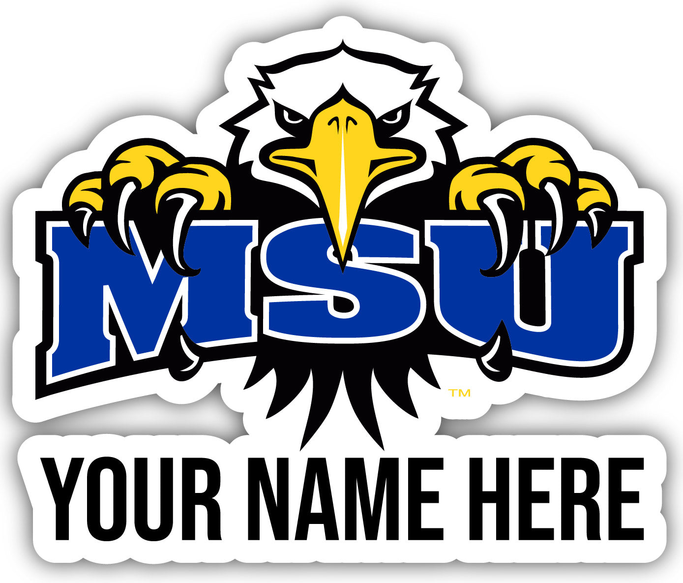Morehead State University 9x14-Inch Mascot Logo NCAA Custom Name Vinyl ...