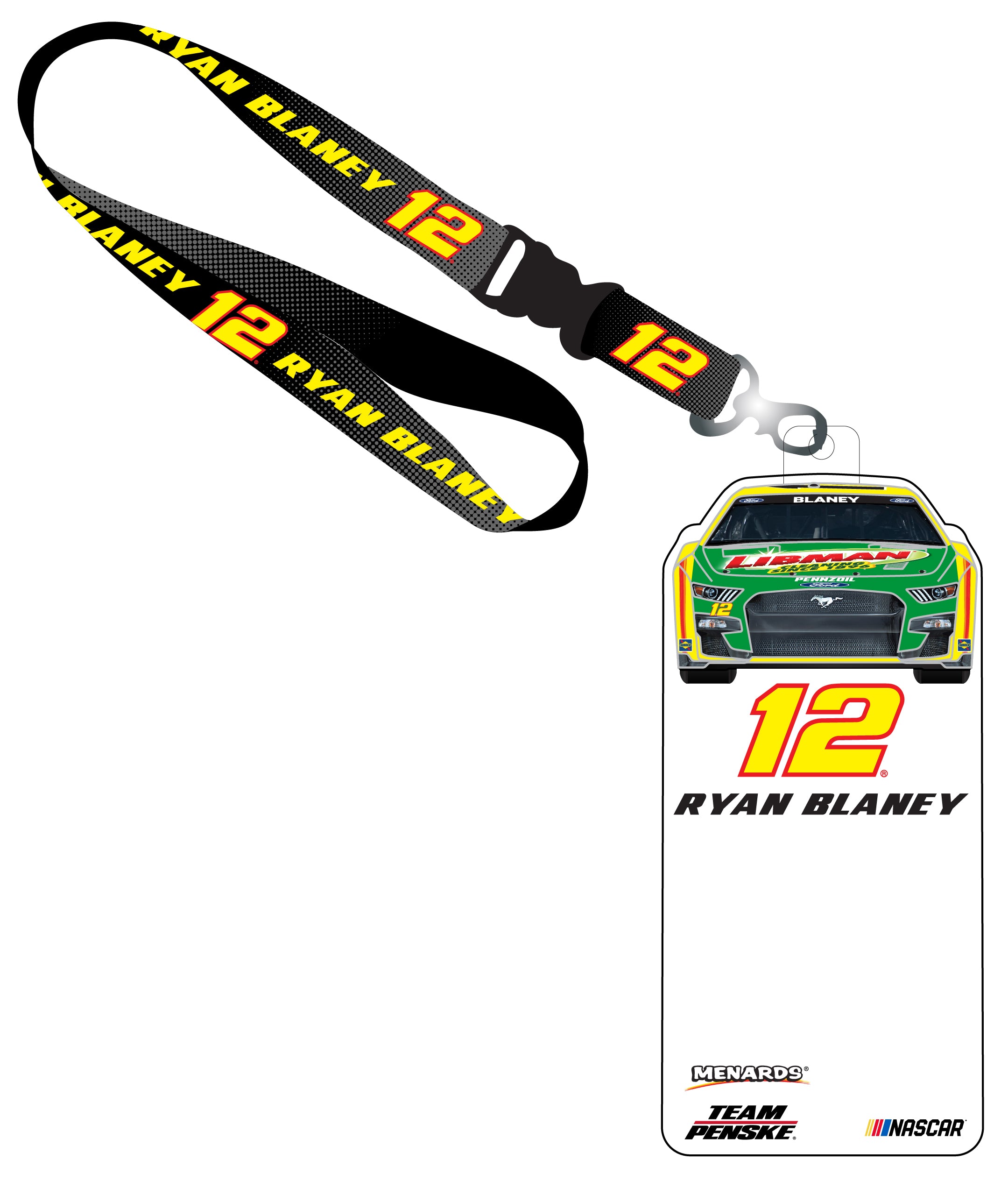 R and R Imports Ryan Blaney #12 Nascar Credential Holder with Lanyard ...