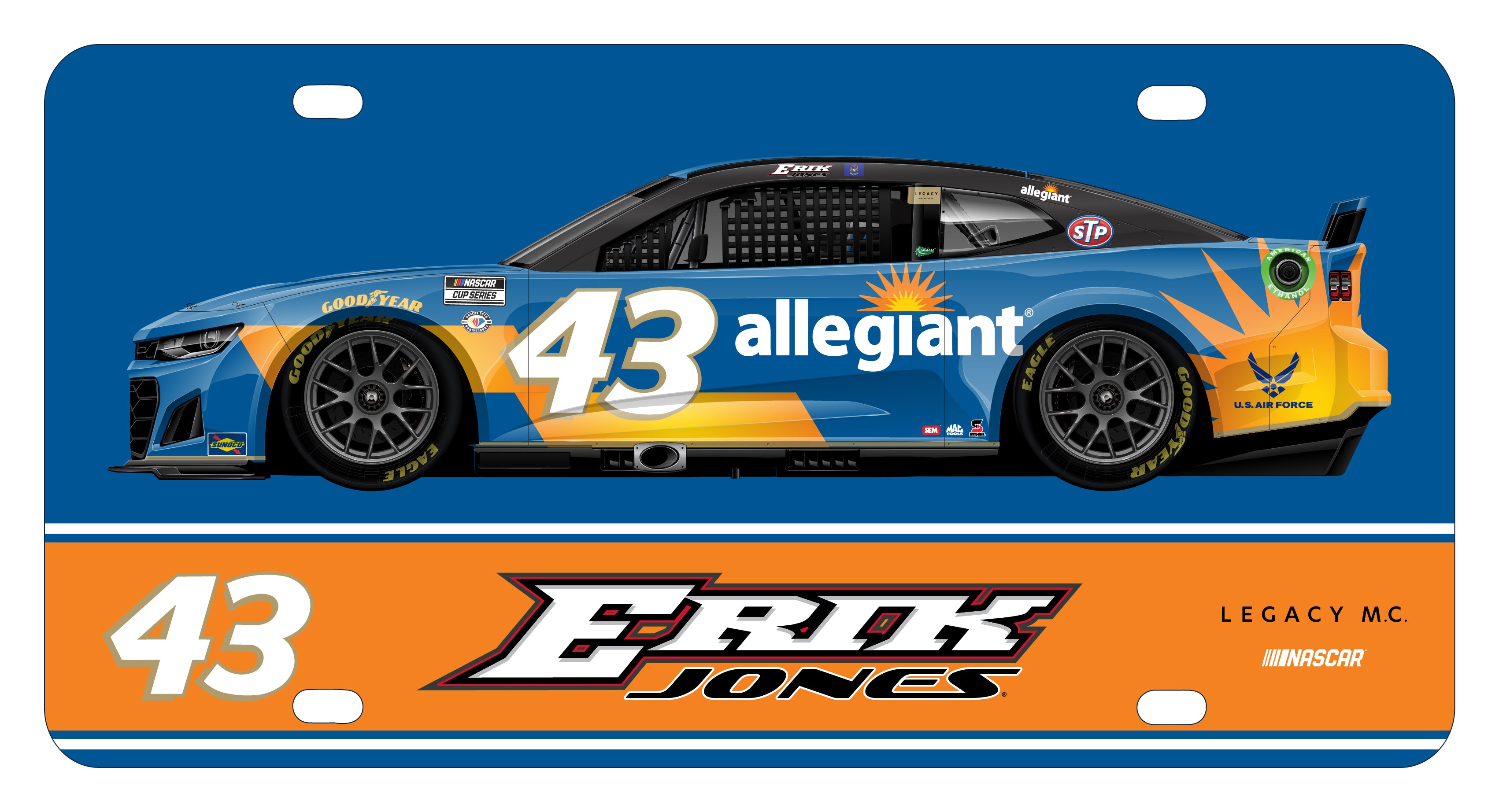 #43 Erik Jones NASCAR Metal License Plate – R & R INC.