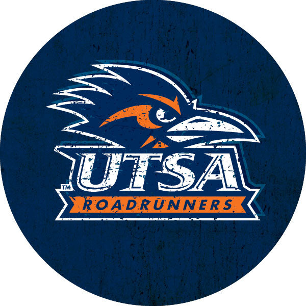 UTSA Road Runners Distressed Wood Grain Design 4-Inch Round Shape NCAA ...