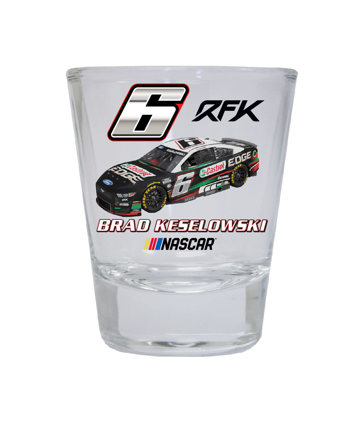 #6 Brad Keselowski NASCAR Officially Licensed Round Shot Glass – R & R INC.