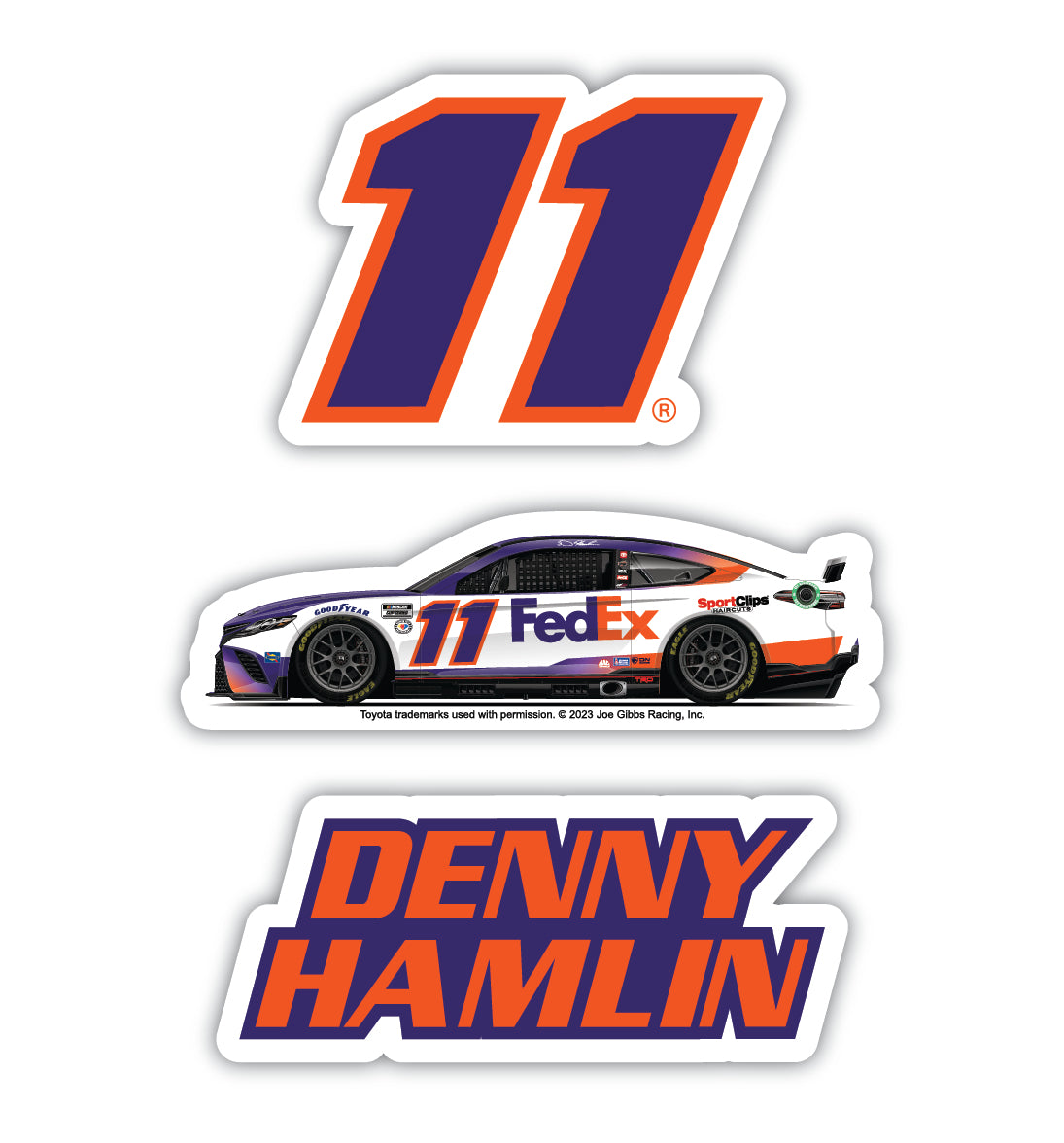 #11 Denny Hamlin 3 Pack Laser Cut Decal – R & R INC.