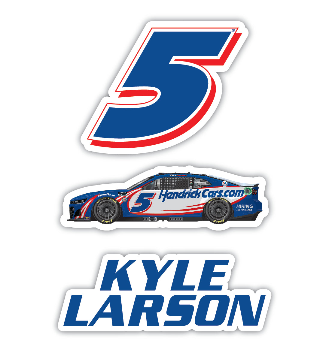 #5 Kyle Larson 3 Pack Laser Cut Decal – R & R INC.