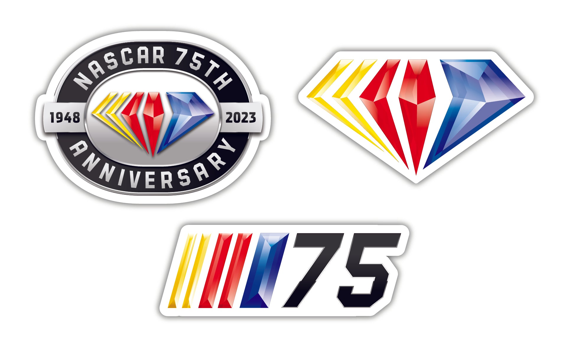 NASCAR 75 Year Anniversary 3 Pack Laser Cut Decal – R & R INC.