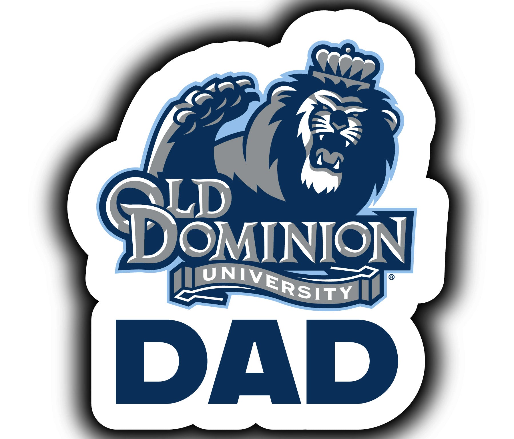 Old Dominion Monarchs 4-Inch Proud Dad NCAA - Durable School Spirit Vi ...