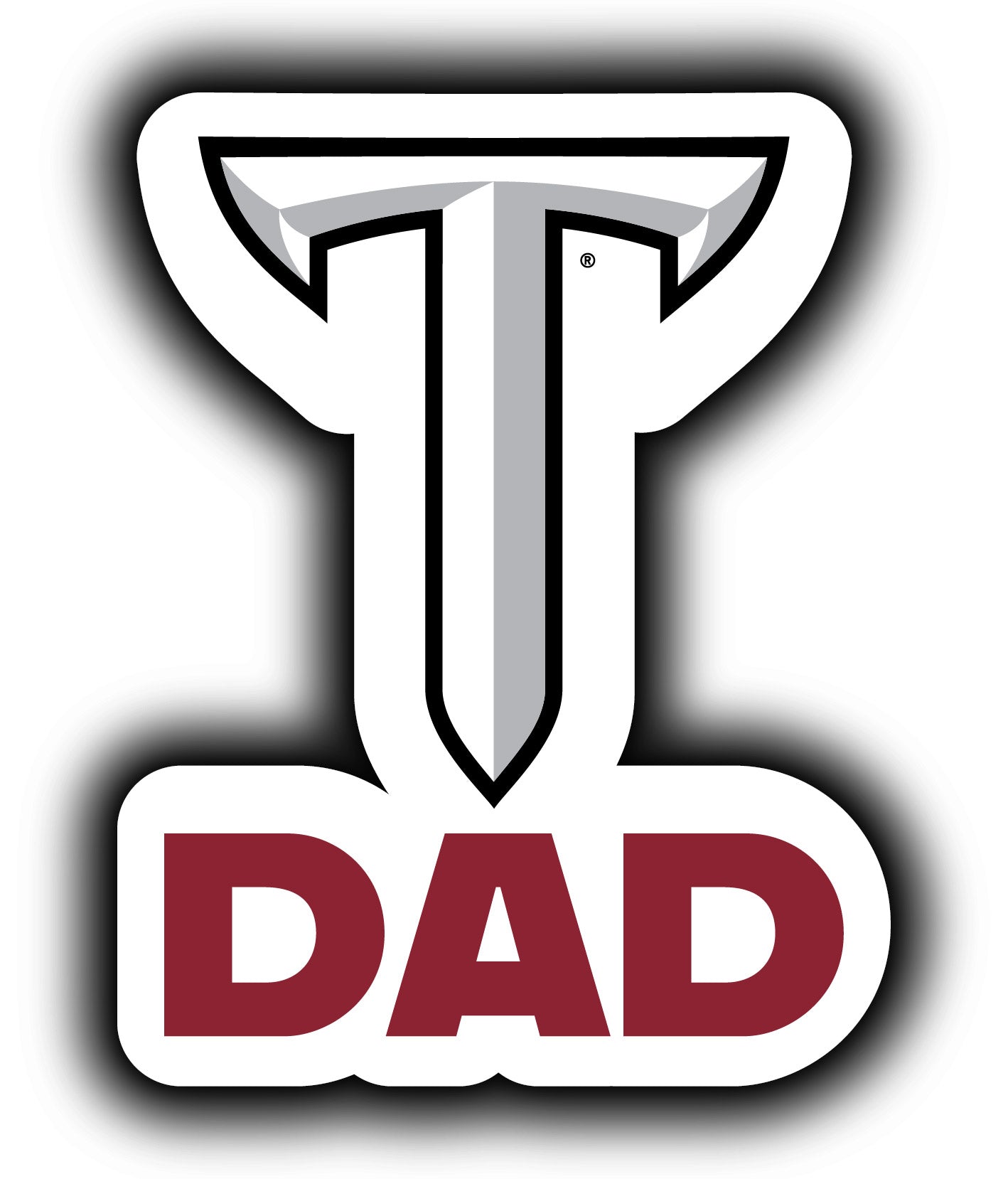 Troy University 4-Inch Proud Dad NCAA - Durable School Spirit Vinyl De ...