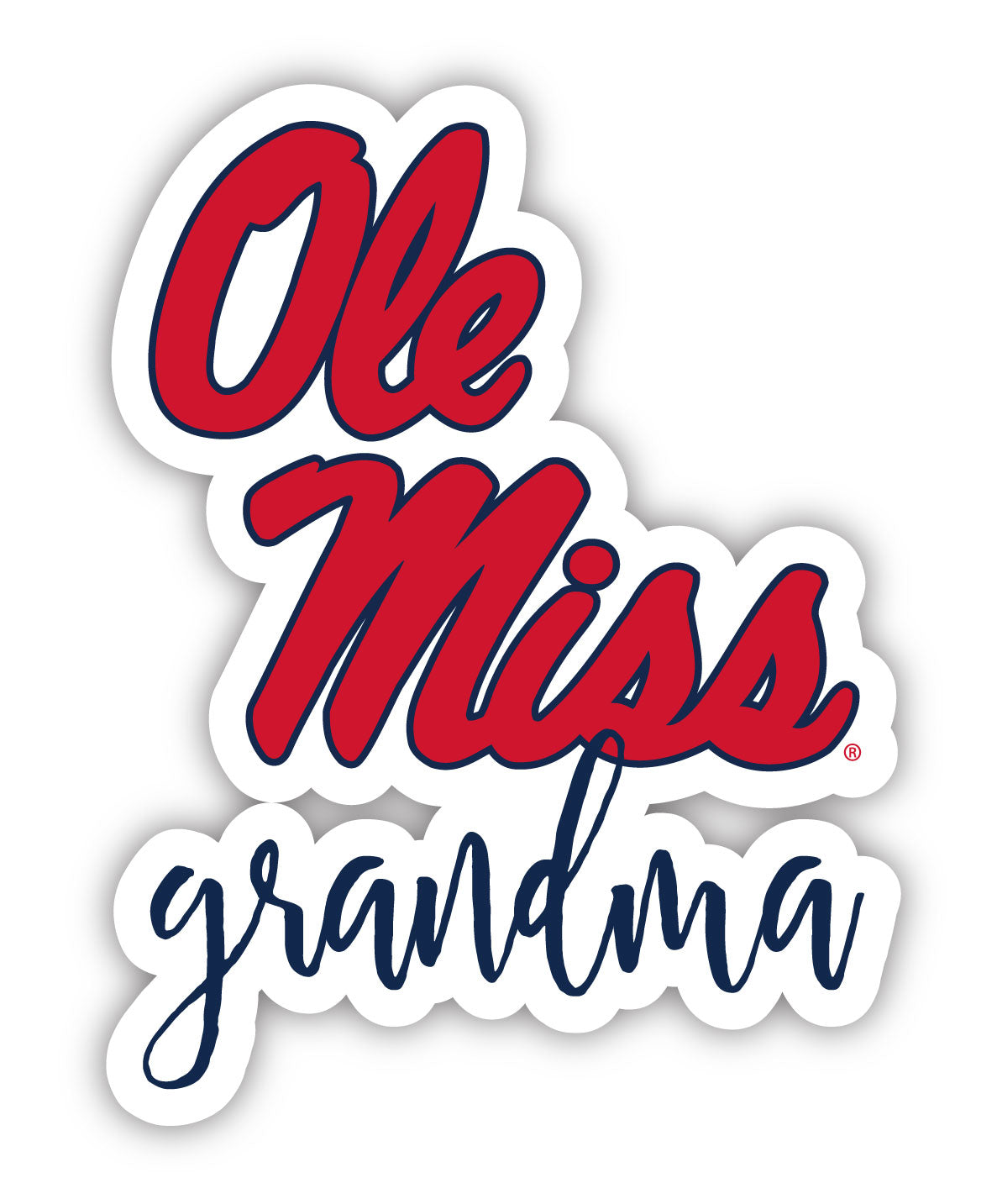 Mississippi Rebels "Ole Miss" 4-Inch Proud Grandma NCAA - Durable Scho ...
