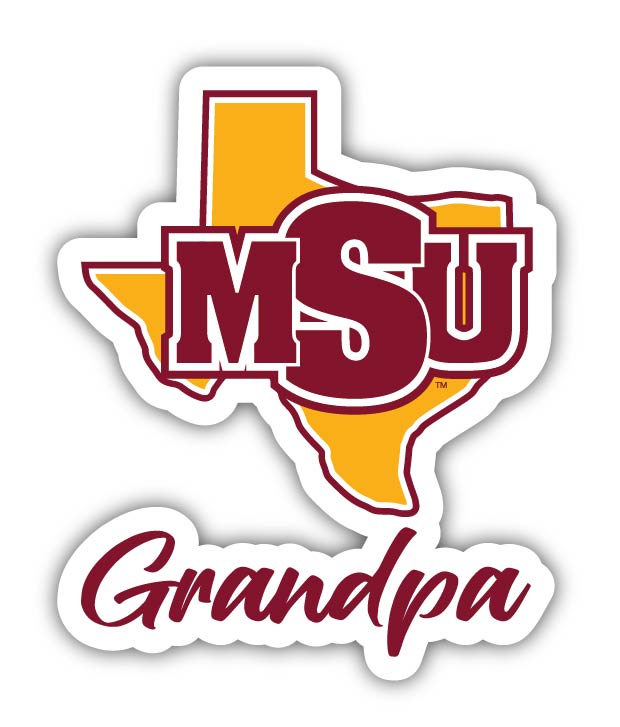 Midwestern State University Mustangs 4-Inch Proud Grandpa NCAA - Durab ...
