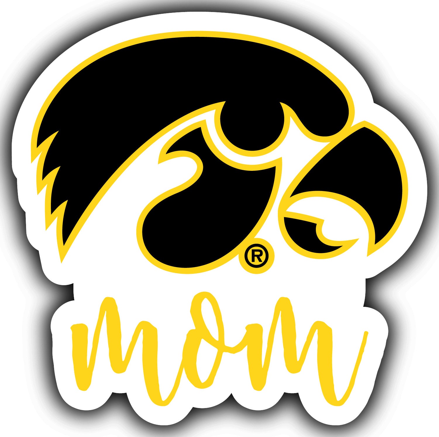 Iowa Hawkeyes 4-Inch Mom NCAA Vinyl Decal Sticker for Fans, Students ...