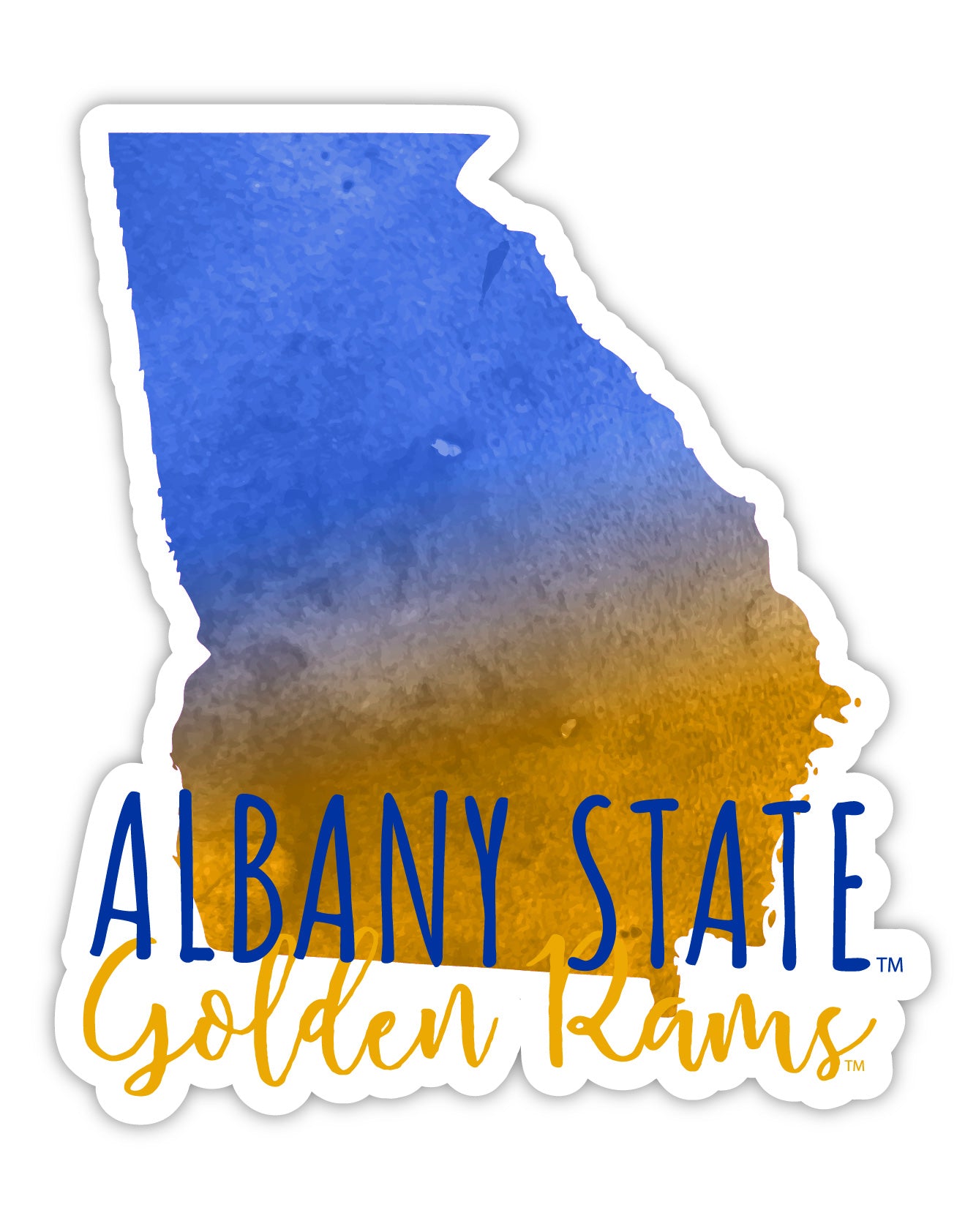 Albany State University 2-Inch Watercolor NCAA Vinyl Decal Sticker for ...