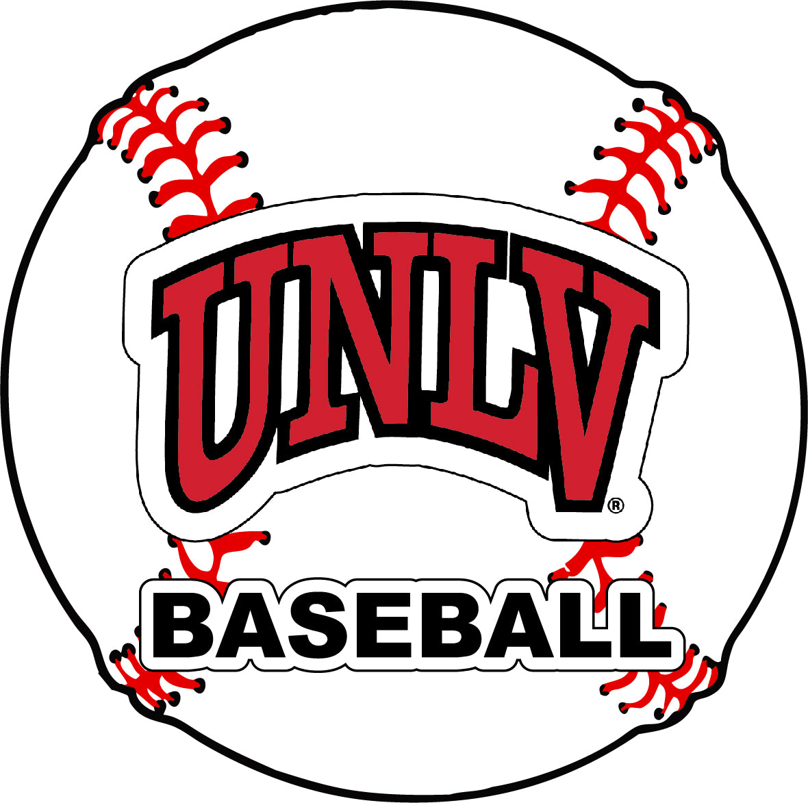 UNLV Rebels 4-Inch Round Baseball NCAA Passion Vinyl Decal Sticker – R ...