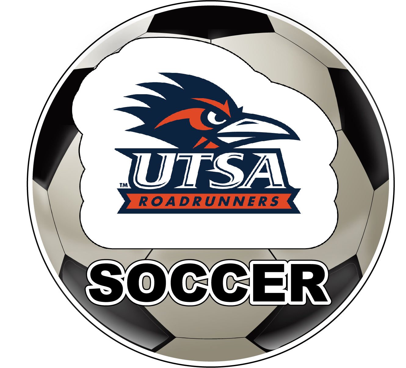 UTSA Road Runners 4-Inch Round Soccer Ball NCAA Soccer Passion Vinyl S ...