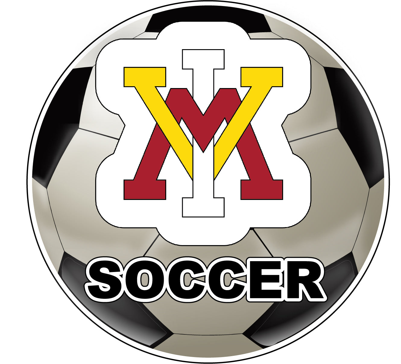 VMI Keydets 4-Inch Round Soccer Ball NCAA Soccer Passion Vinyl Sticker ...