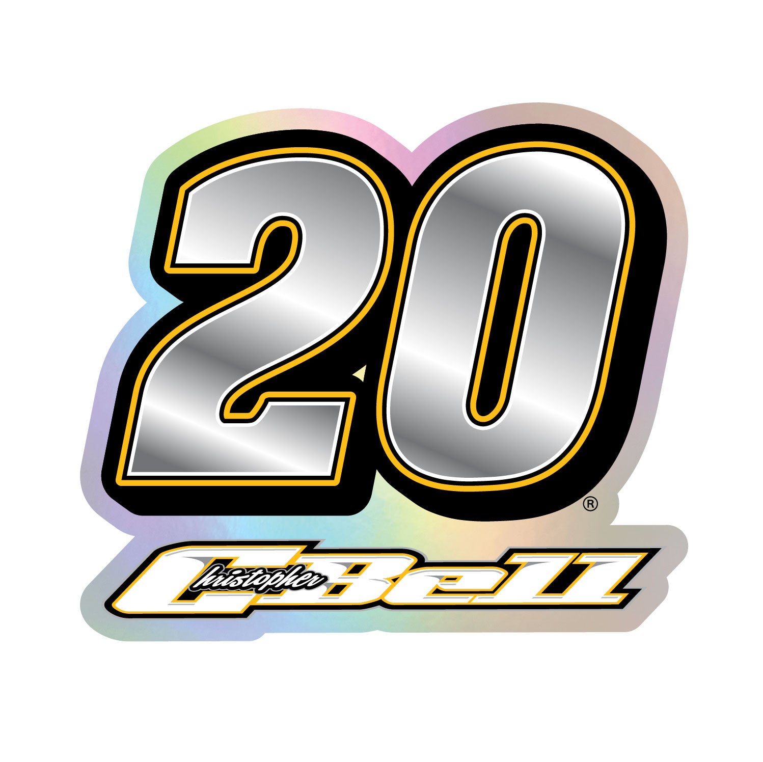 #20 Christopher Bell Laser Cut Holographic Decal – R & R INC.